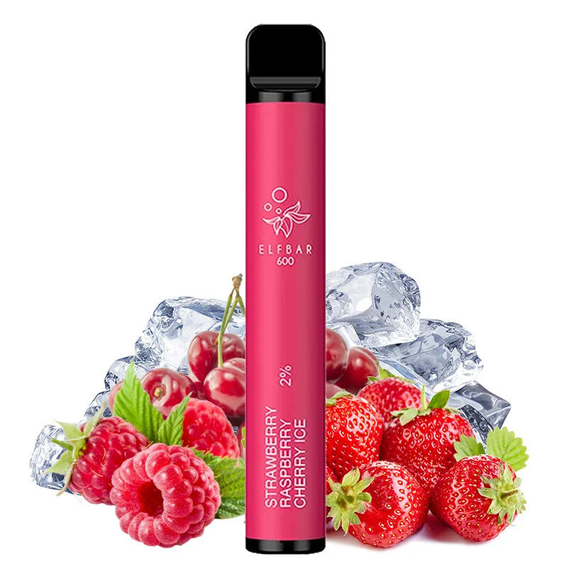 Elfbar Strawberry Raspberry Cherry Ice 20mg Vape Pens | 600 Puffs | B ...